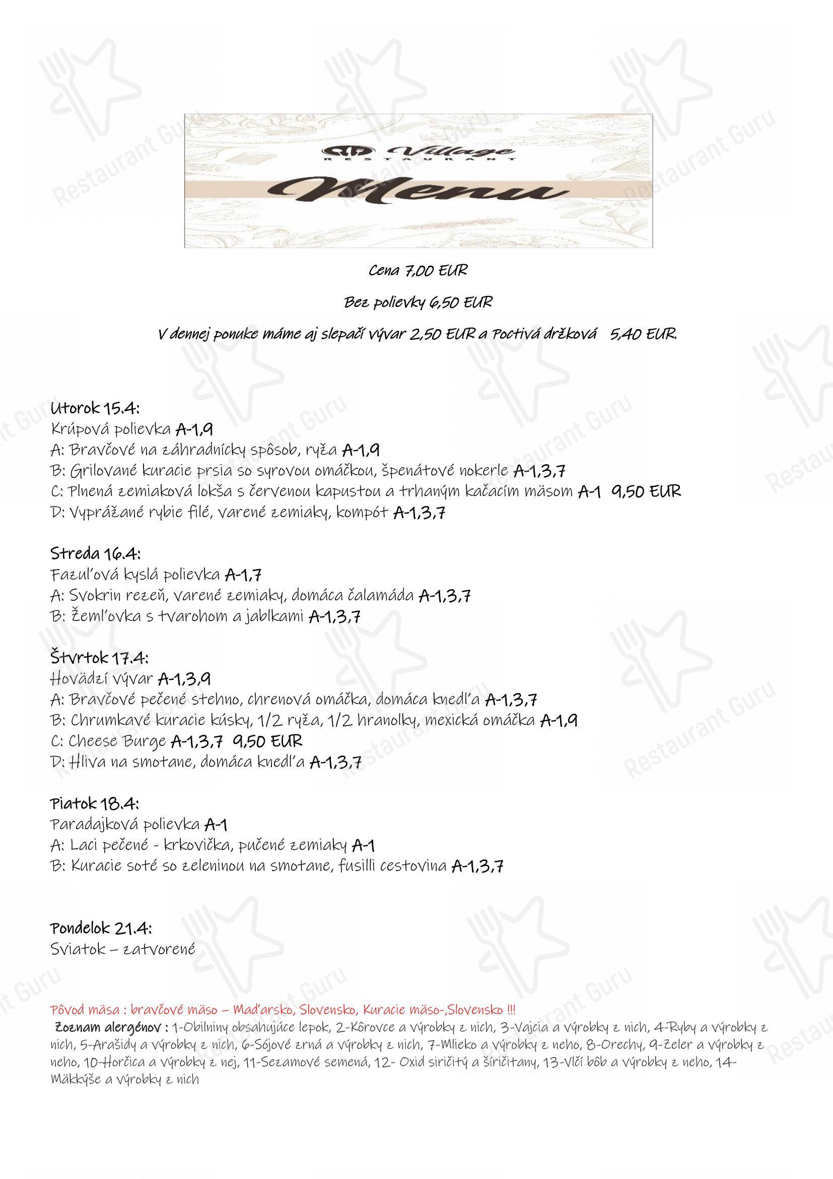 Menu at Pizza Bátka -Village restaurant, Bátka