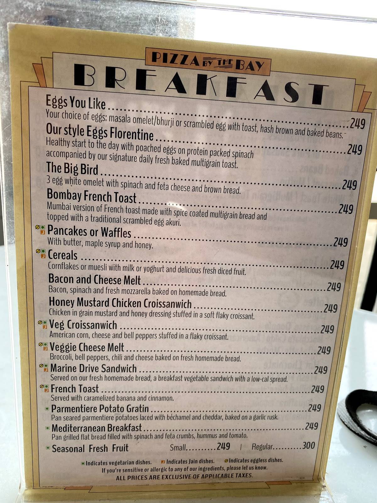 Menu at Pizza By The Bay, Mumbai