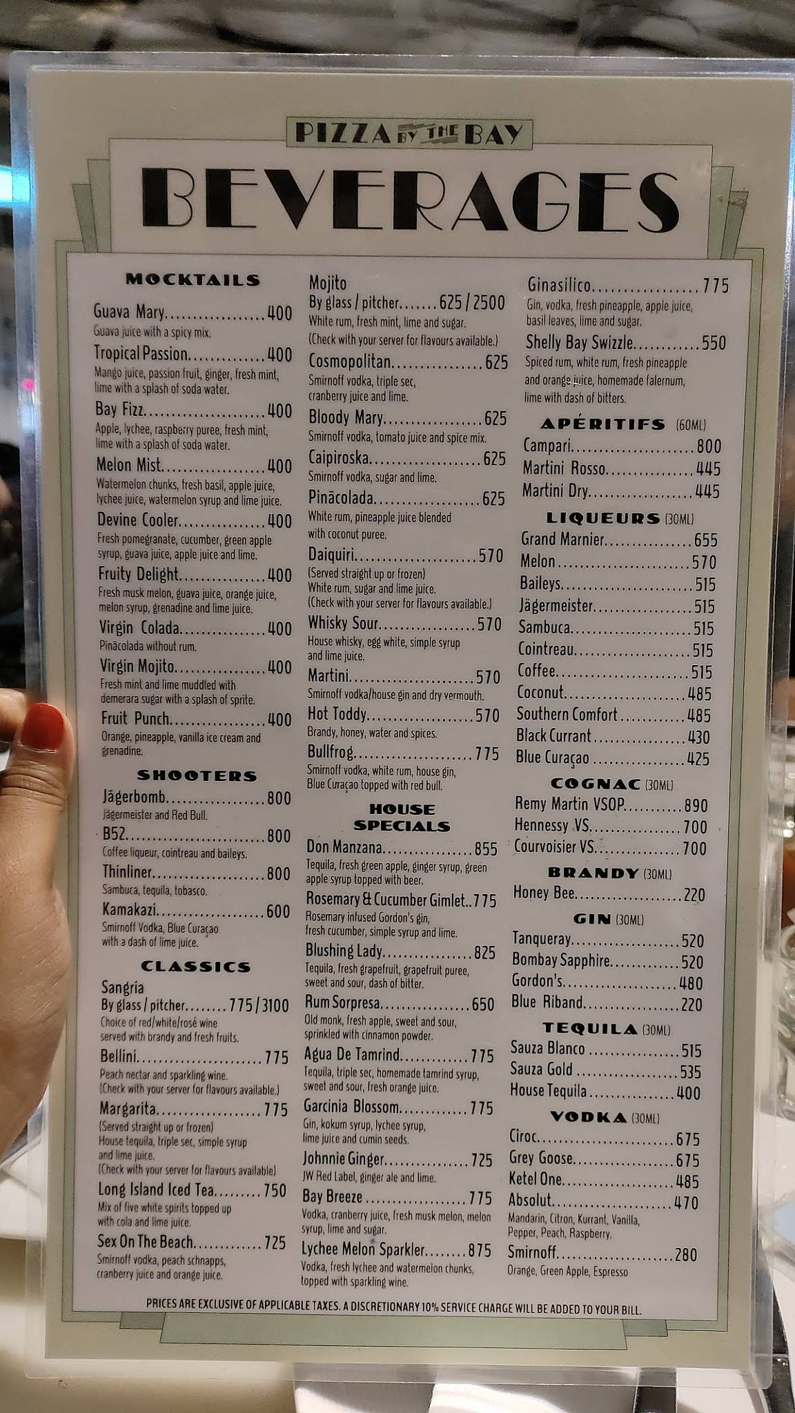 Menu at Pizza By The Bay, Mumbai