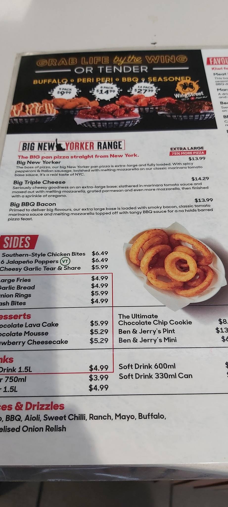 Menu at Pizza Hut Whakatane restaurant, Whakatane