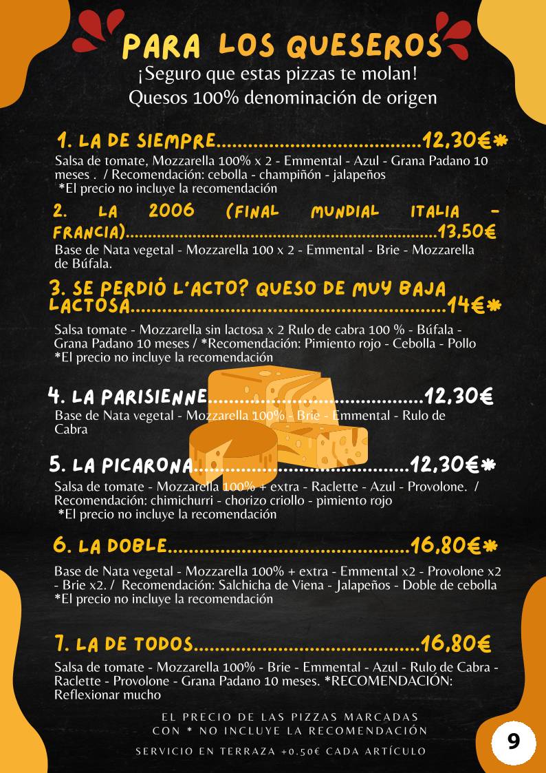 Carta de pizzería Pizza Vitto PACÍFICO, Madrid