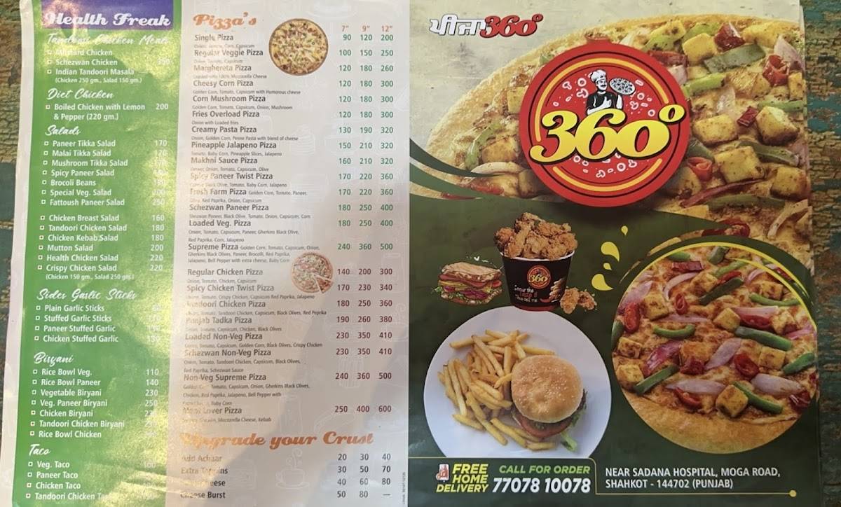 Menu at Pizza360° Best Restaurant, Pizza Restaurant, Fast Food ...