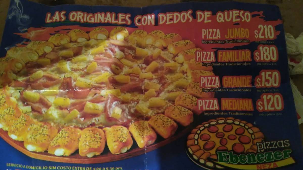 Menu at Pizzas Ebenezer Neza restaurant, Ciudad Nezahualcóyotl