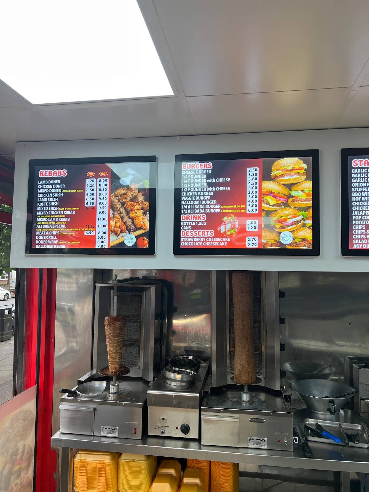 Menu at Ali Baba pizzeria, Dagenham