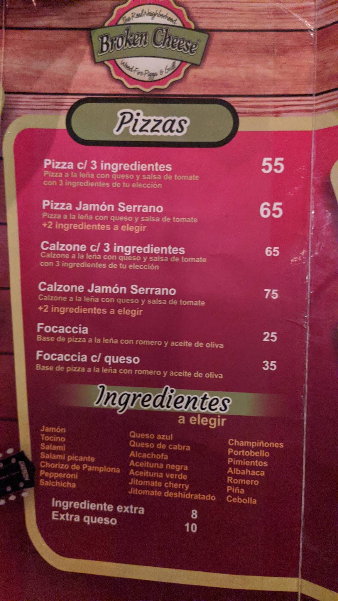 Carta de pizzería Broken Cheese Tepeyac, Zapopan, Av. Tepeyac 4358