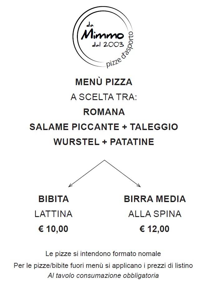 Menu da Pizzeria Da Mimmo, Cuggiono