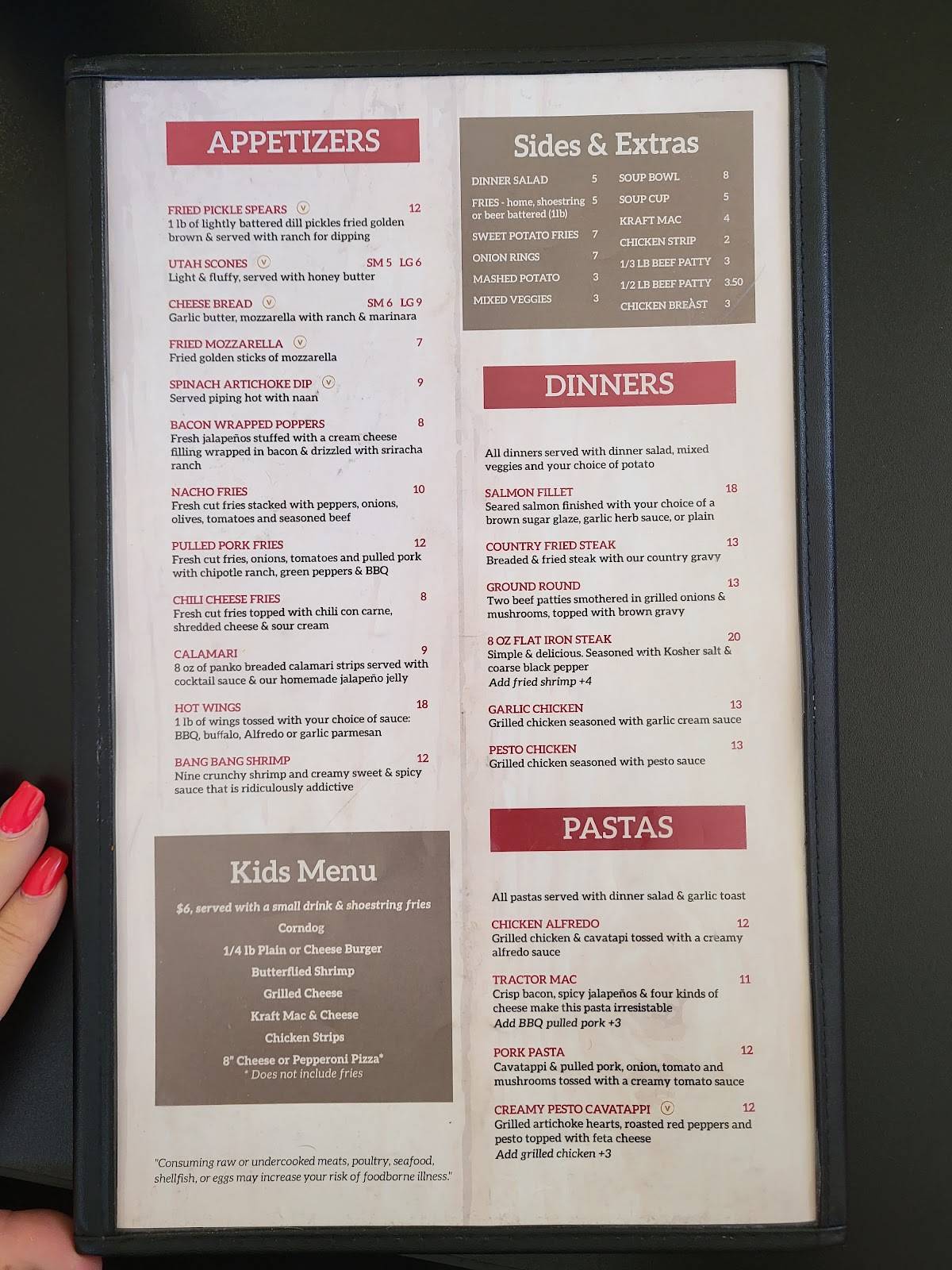 Menu at Fatty's Pizza & Grill pizzeria, Castle Dale