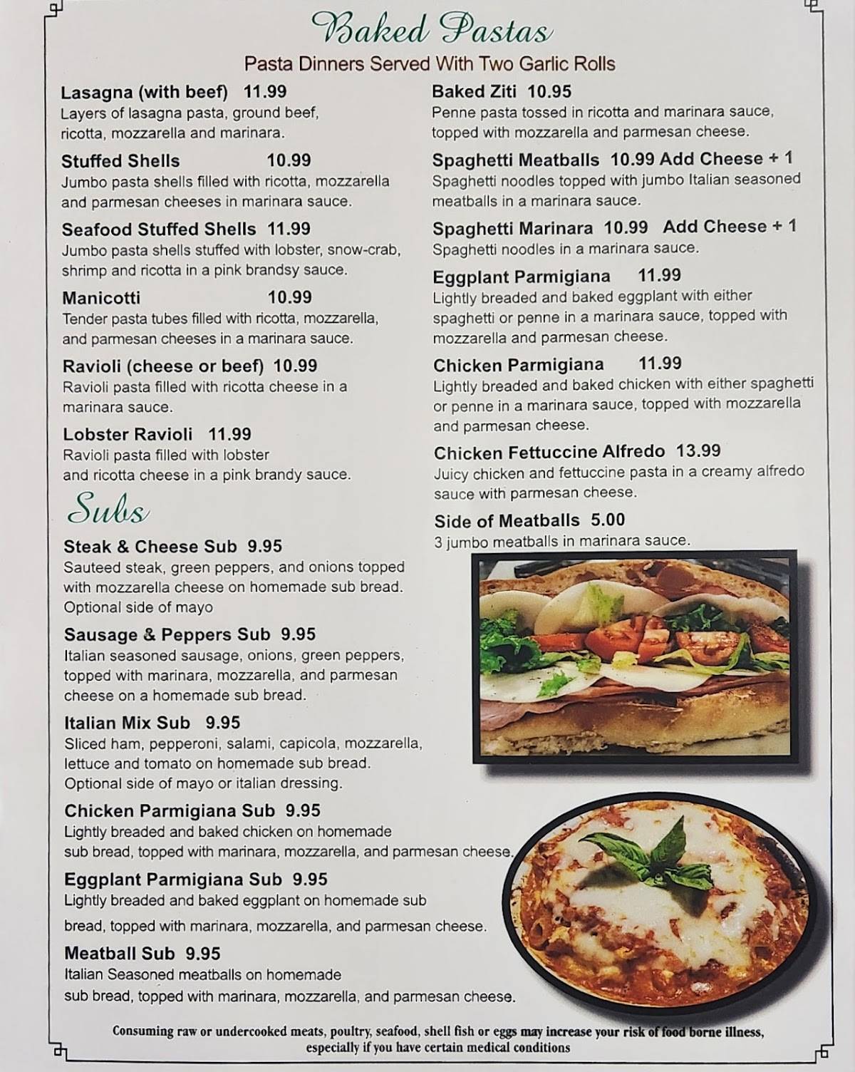 Menu at Fratello's Pizza pizzeria, Trenton