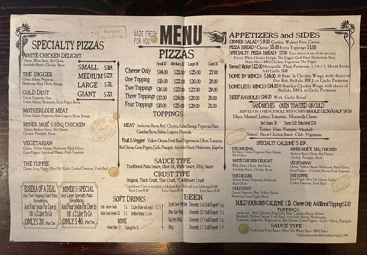 Menu at Gold Dust Pizza Ripon pizzeria, Ripon