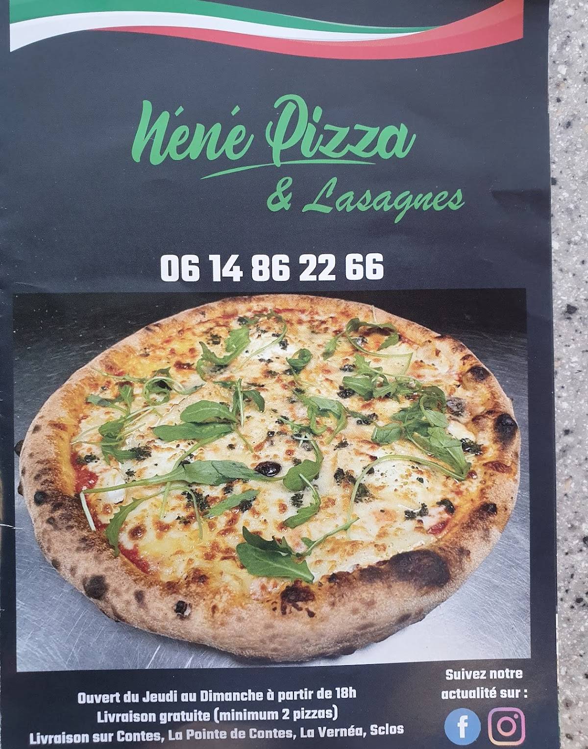Menu at Néné pizza restaurant, Contes