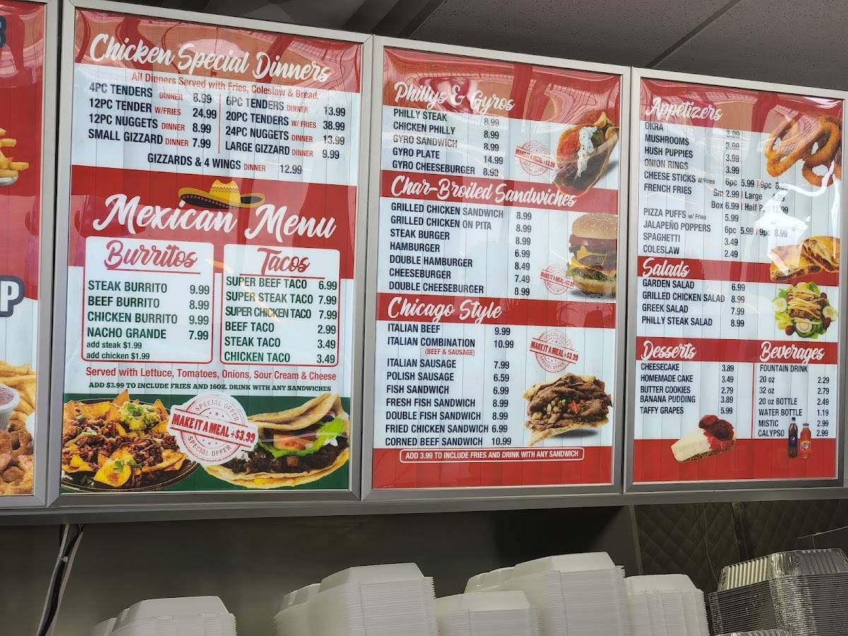Menu at Red Snapper Kedzie pizzeria, Chicago, W 87th St