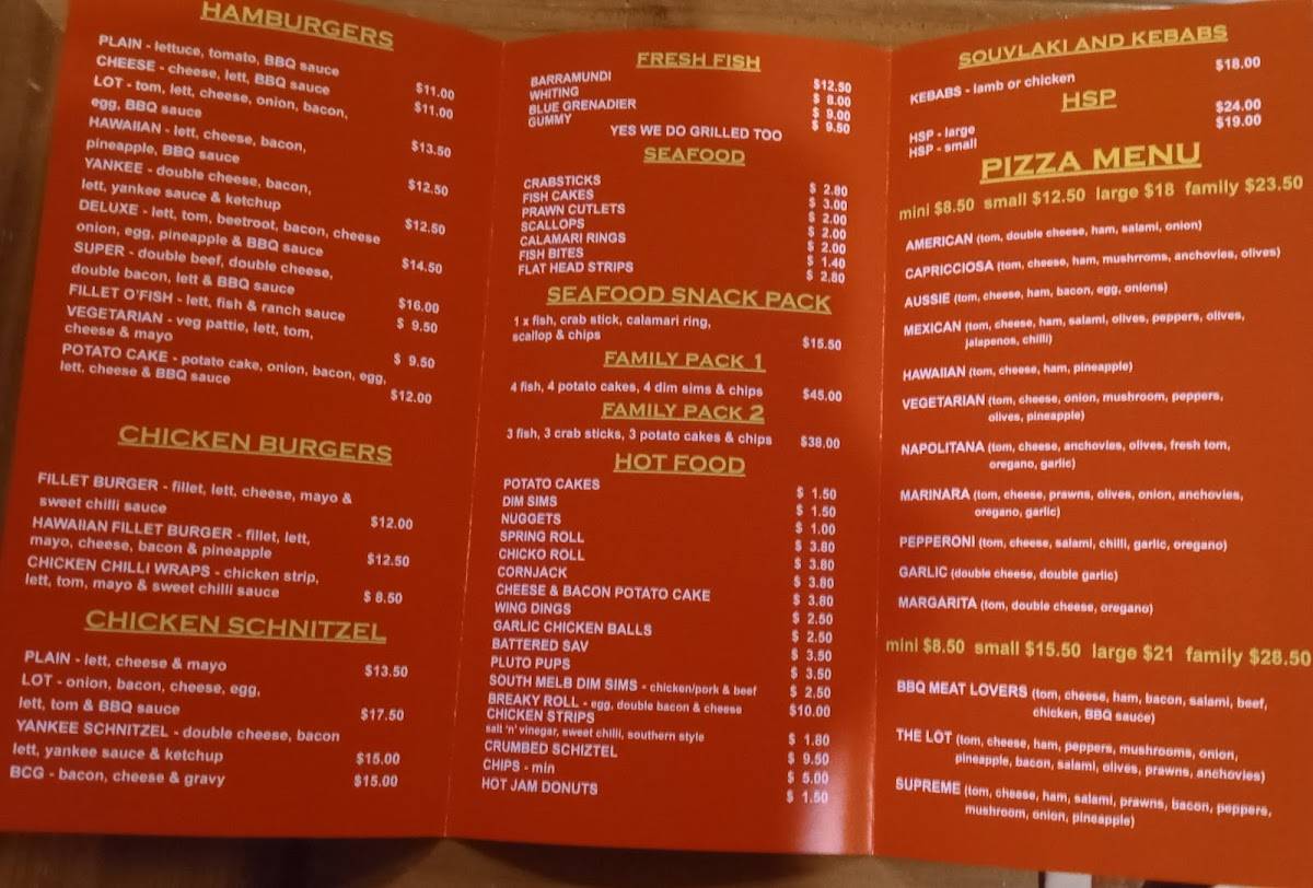 Menu at Rounda 3 - Pizza, Fish and Chips pizzeria, Alexandra