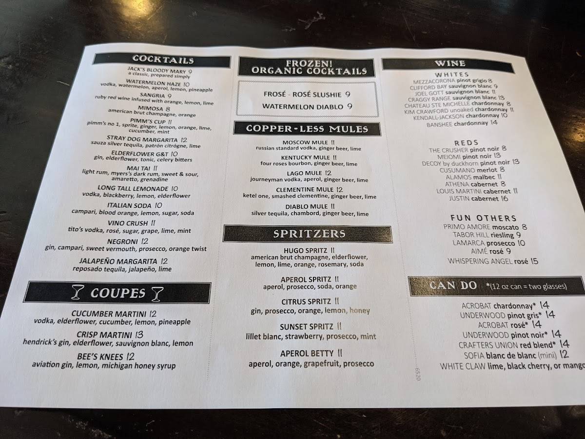 Menu at The Stray Dog Bar & Grill, New Buffalo