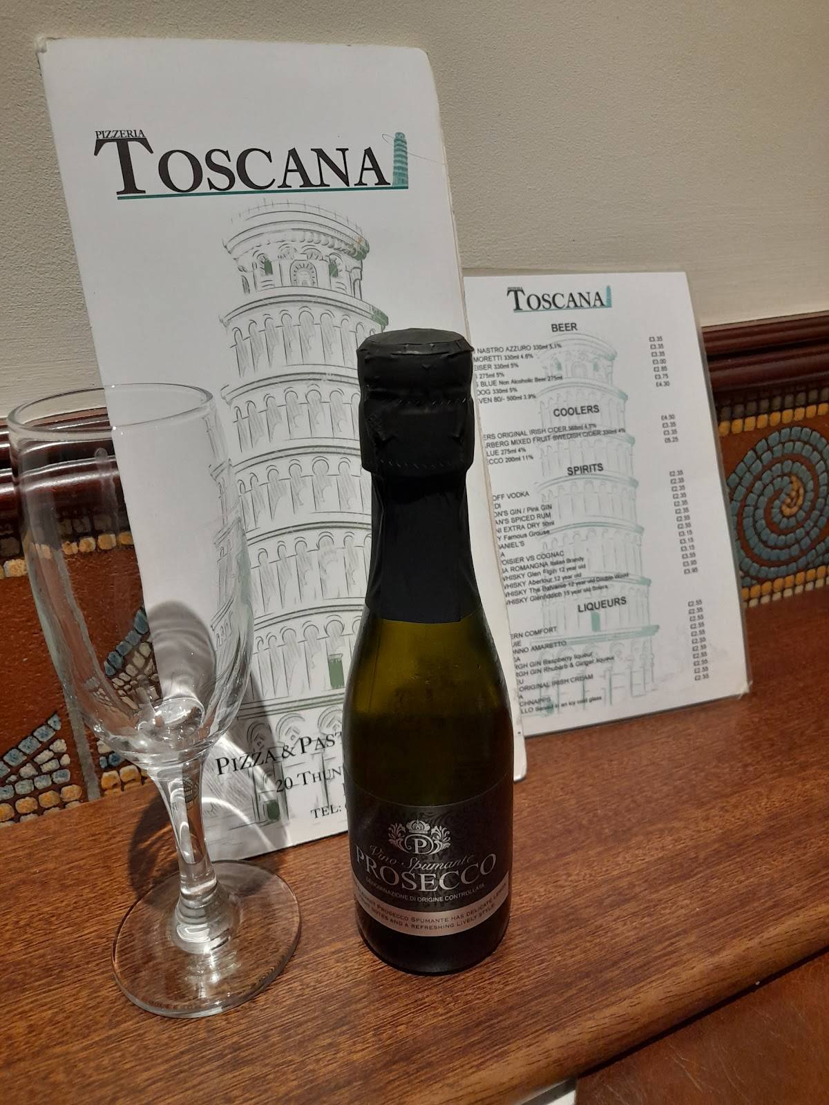 Menu at Pizzeria Toscana, Elgin