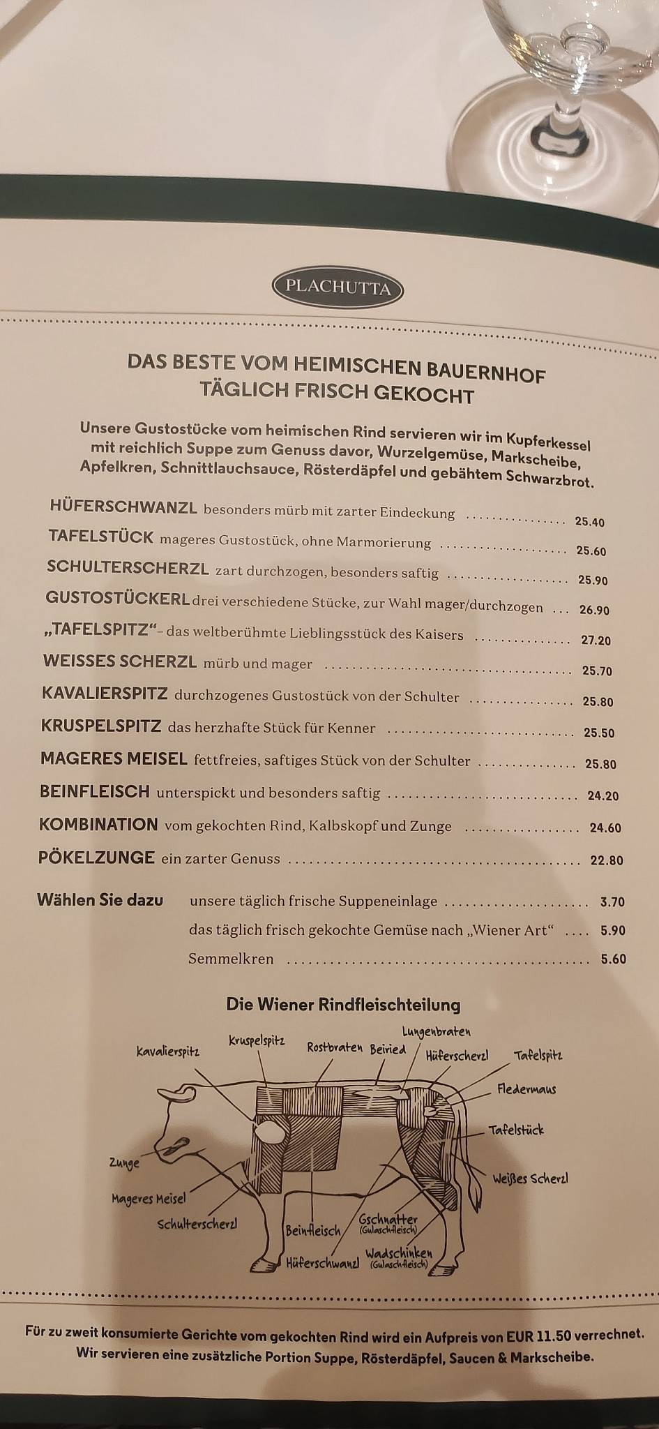 Speisekarte von Plachutta Stammhaus Hietzing restaurant, Wien ...