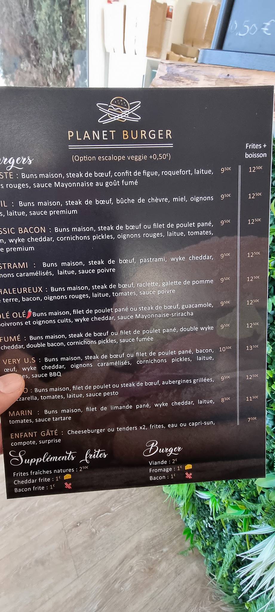 Menu au Planet burger Aix-en-provence restaurant, Aix-en-Provence