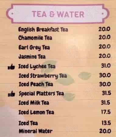 Menu at Platters restaurant, Jakarta, Cibubur Junction