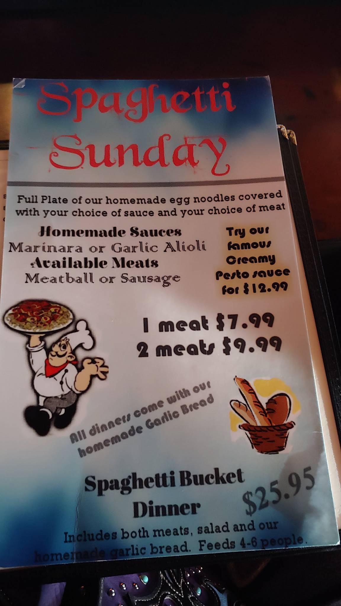 Menu at THE SILVER SPUR restaurant, Platteville