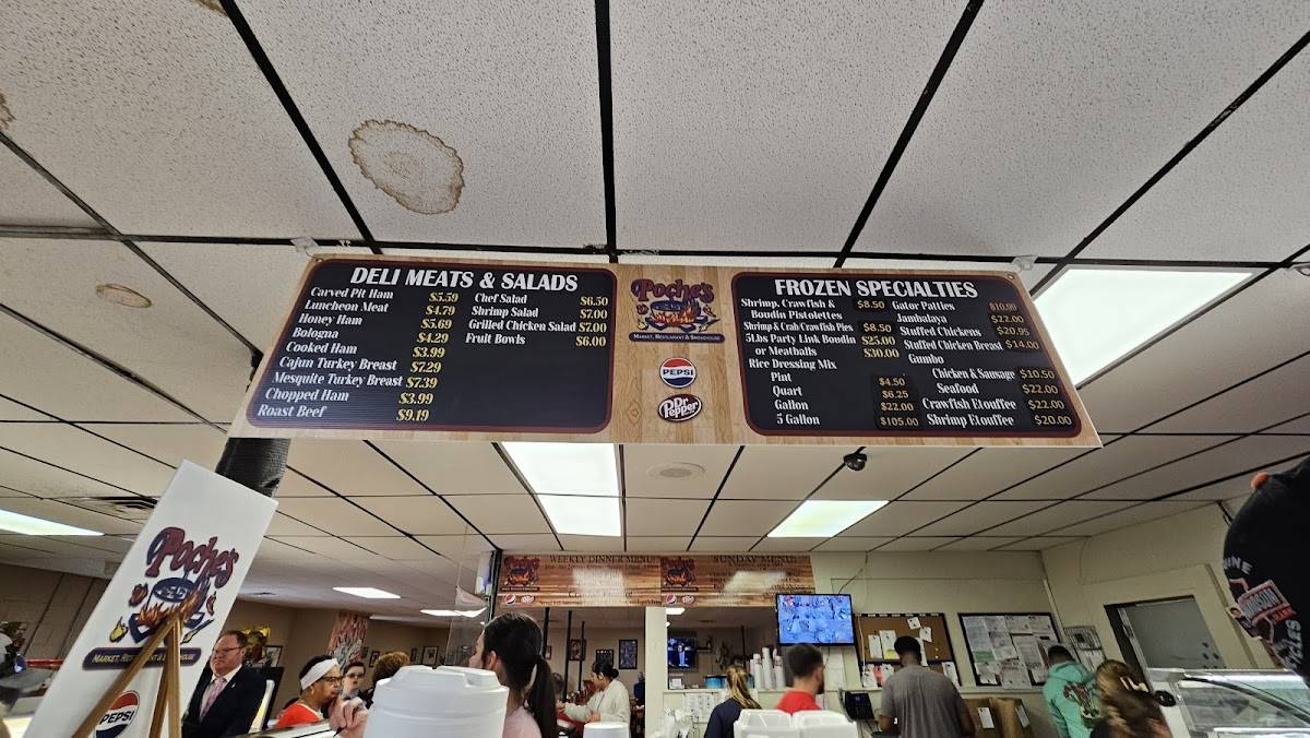 Menu at Poche's Market & Restaurant, Breaux Bridge