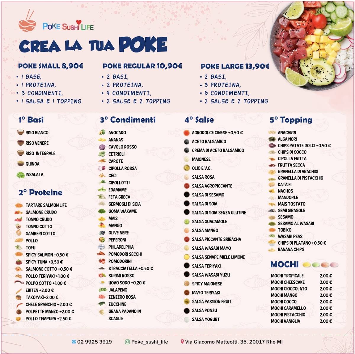 Menu da Poke Sushi Life pub & bar, Rho