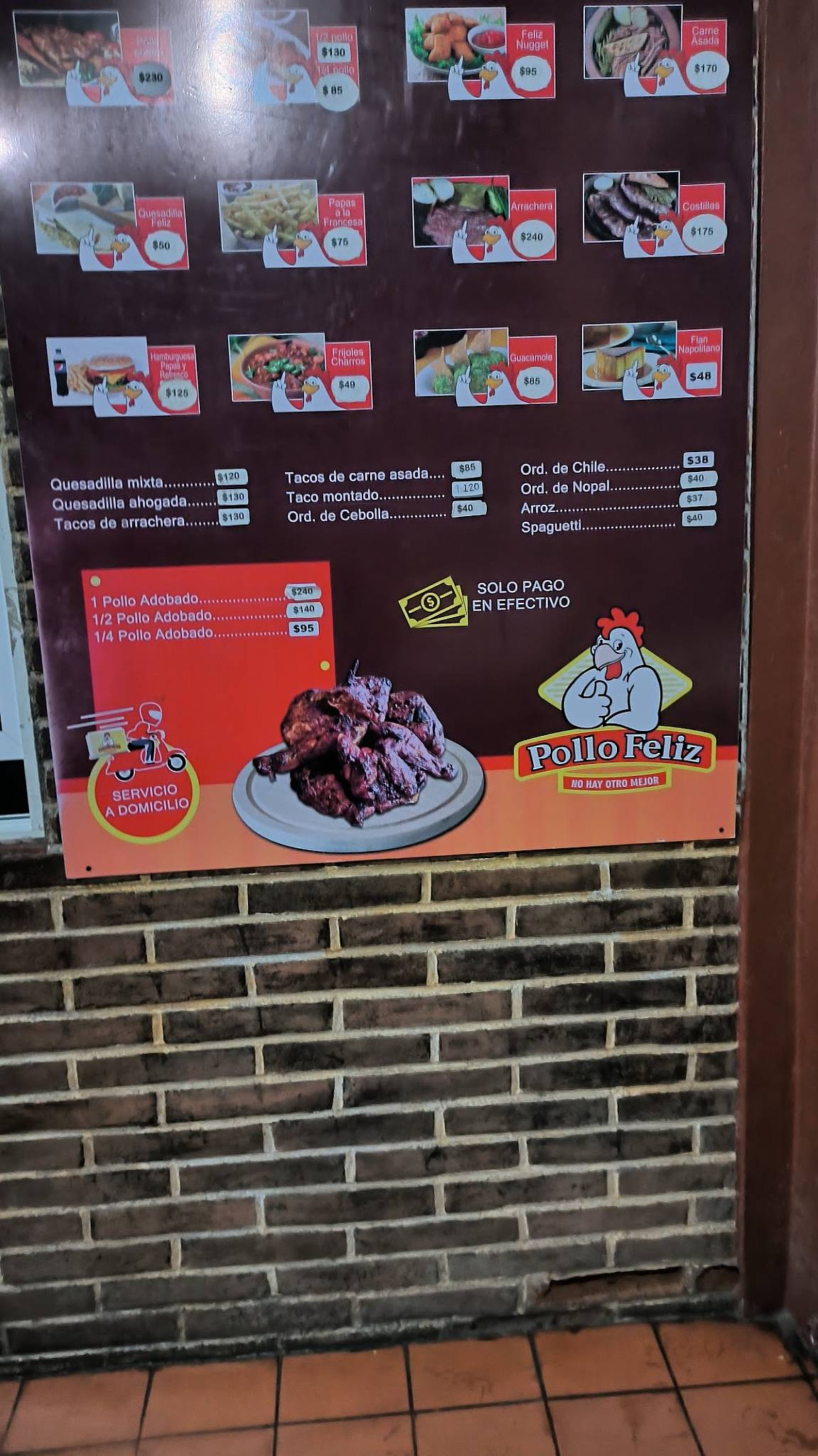 Carta del restaurante Pollo Feliz, Zihuatanejo, Av Jose Maria Morelos Y ...