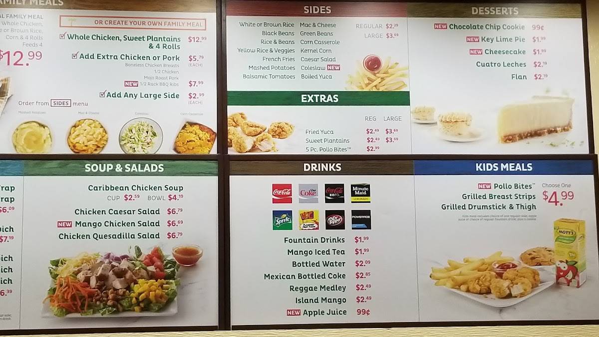 Menu at Pollo Tropical fast food, Oldsmar