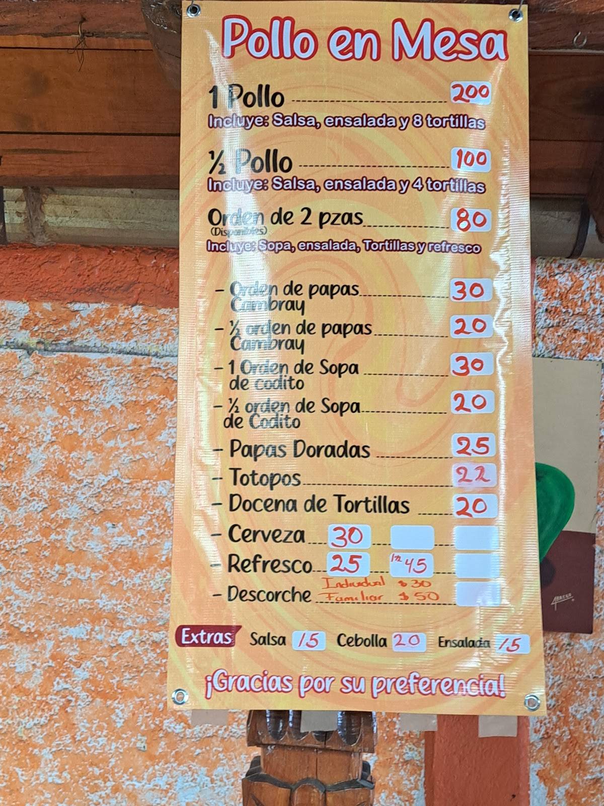 Carta del restaurante Pollos a la Leña Río, Morelia, Av Siervo del La ...