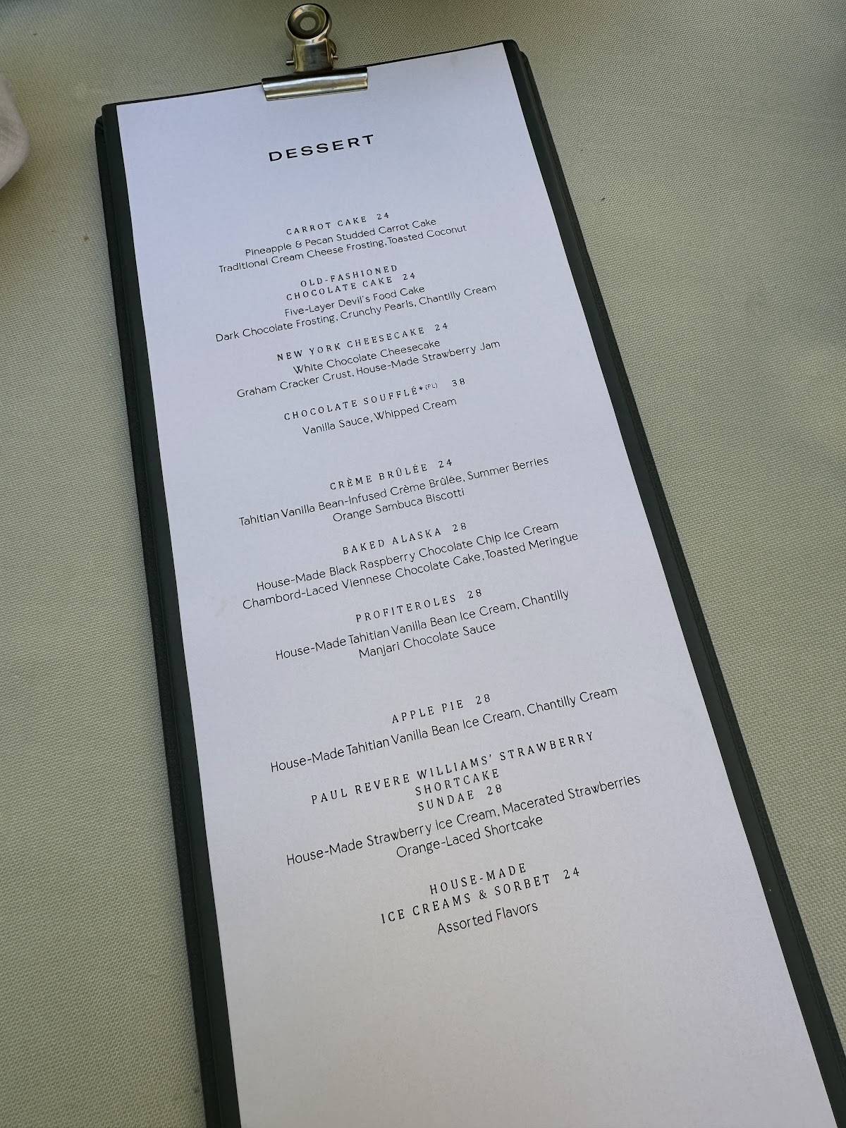 Menu at Polo Lounge restaurant, Beverly Hills
