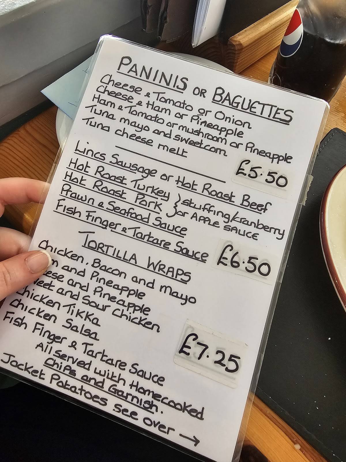 Menu at Poppy's Restaurant, Skegness