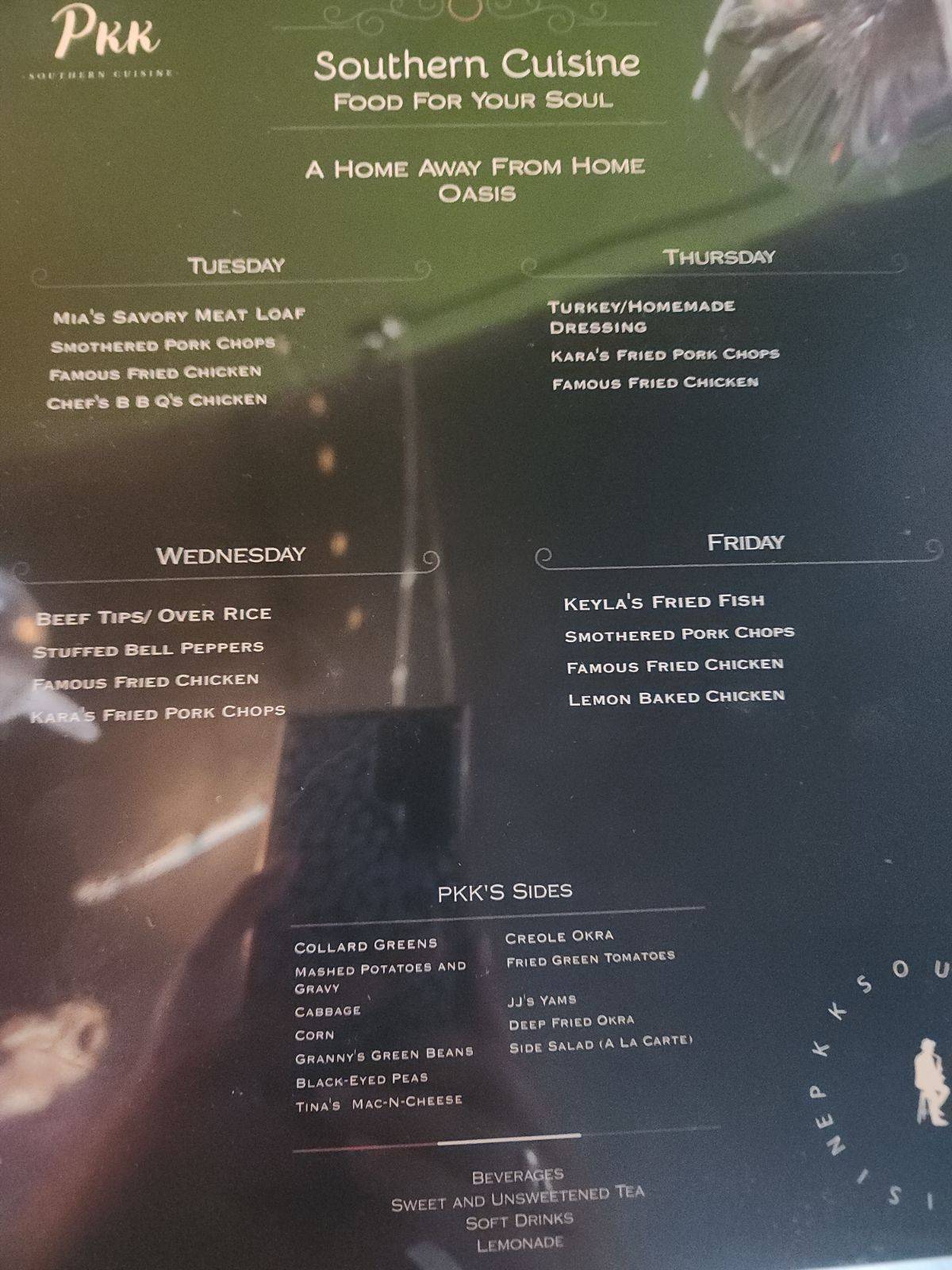 Menu at Portis Kountry Kitchen LLC cafe, Corpus Christi