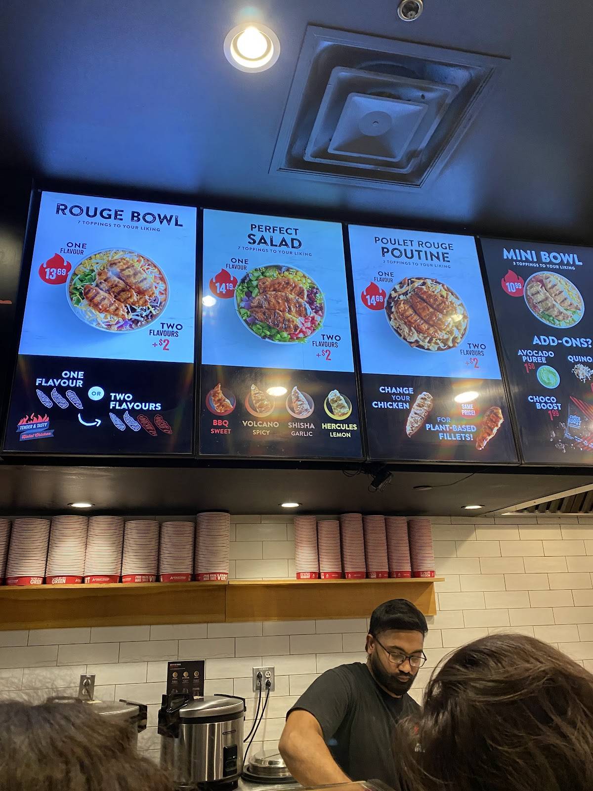Menu au Poulet Rouge restaurant, Montréal, Saint-Catherine St W