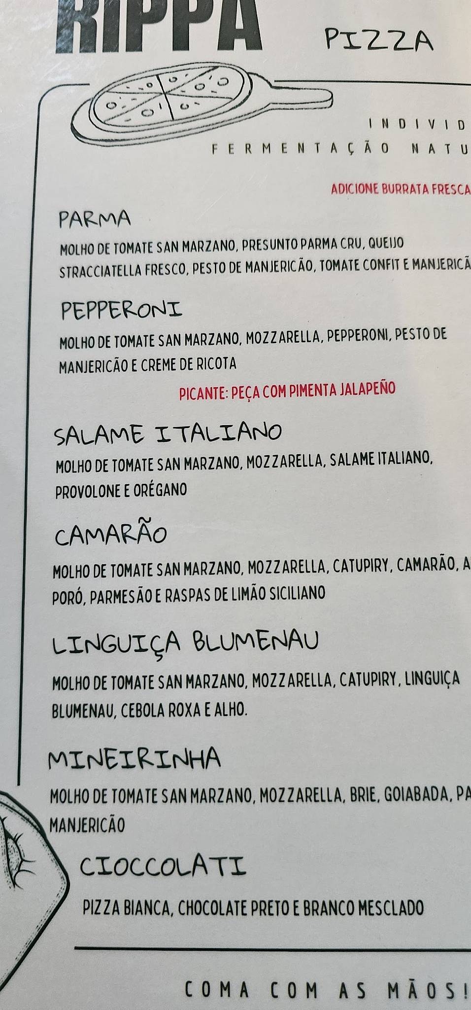 Menu em Praça Rippa restaurante, Piçarras