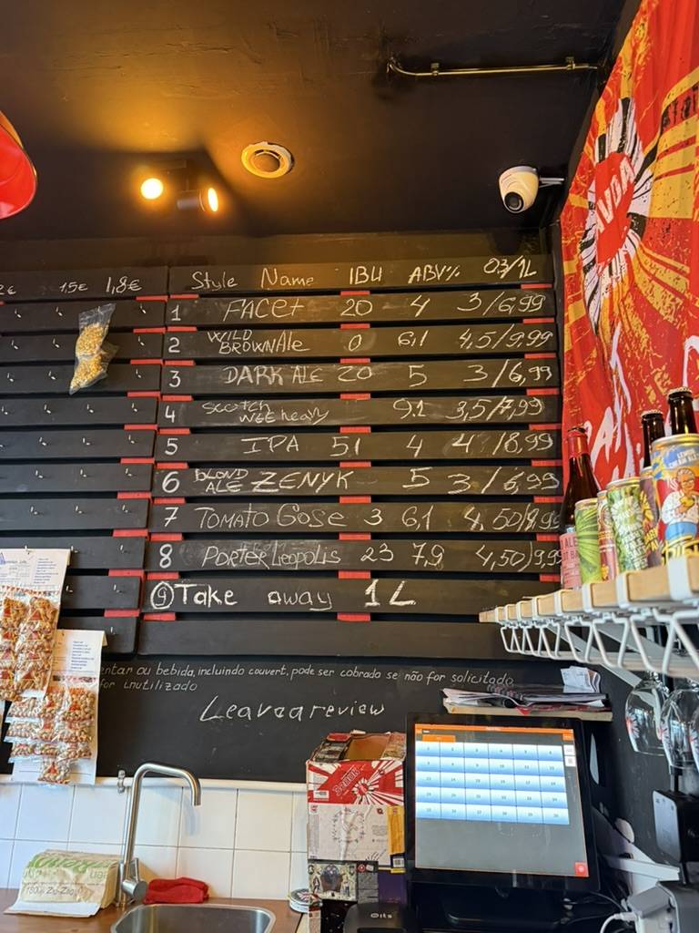 Menu at Pravda Craft Mission pub & bar, Lisbon
