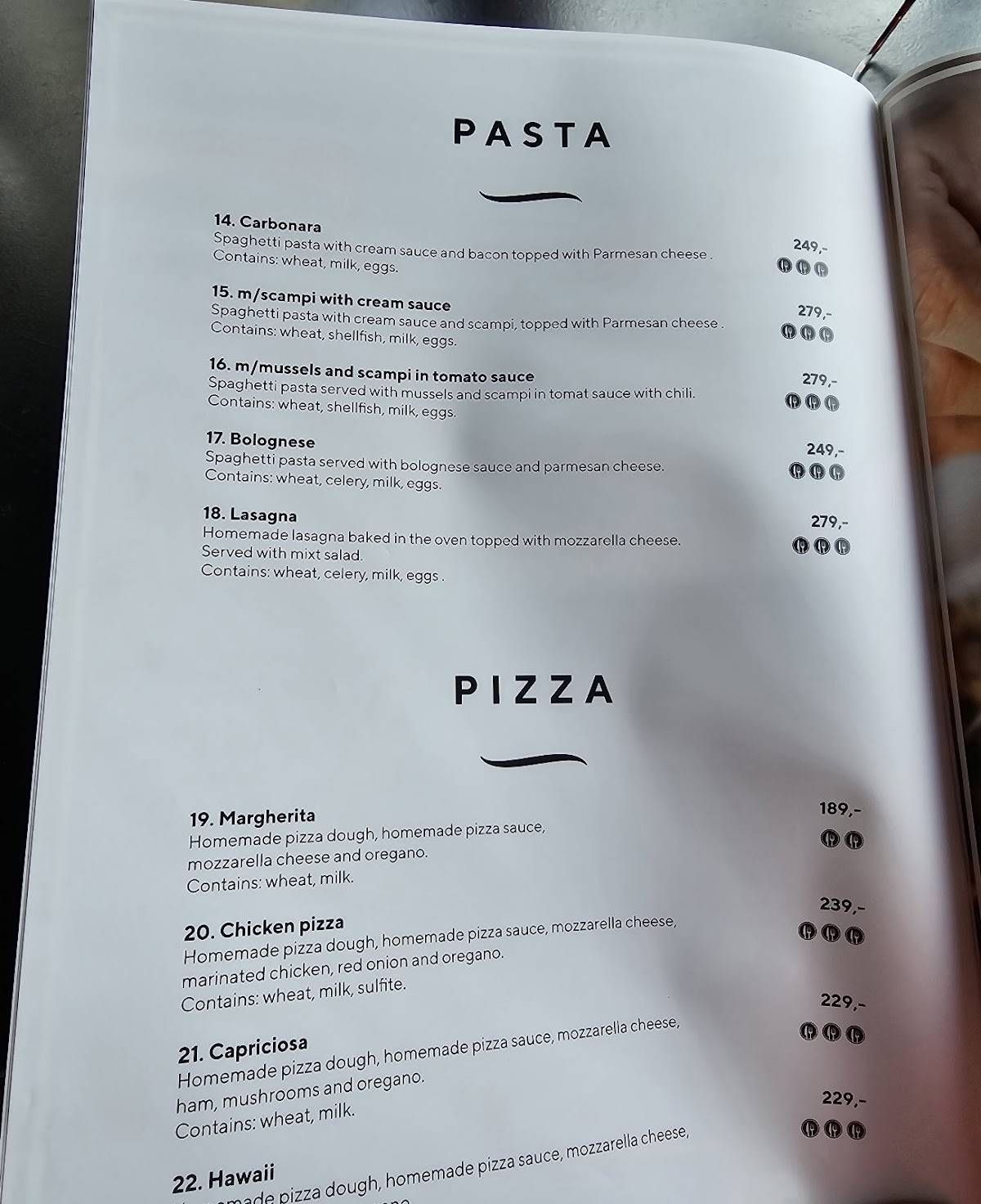 Menu at Promenade Restaurant, Flekkefjord