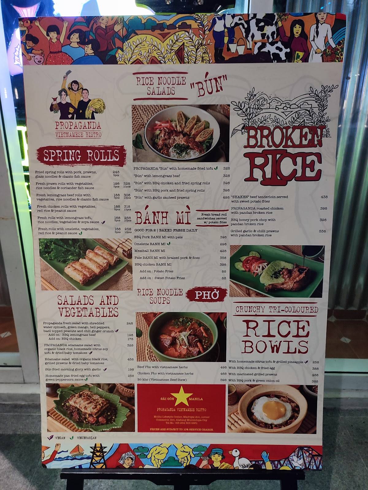 Menu at Propaganda Vietnamese Bistro restaurant, Muntinlupa
