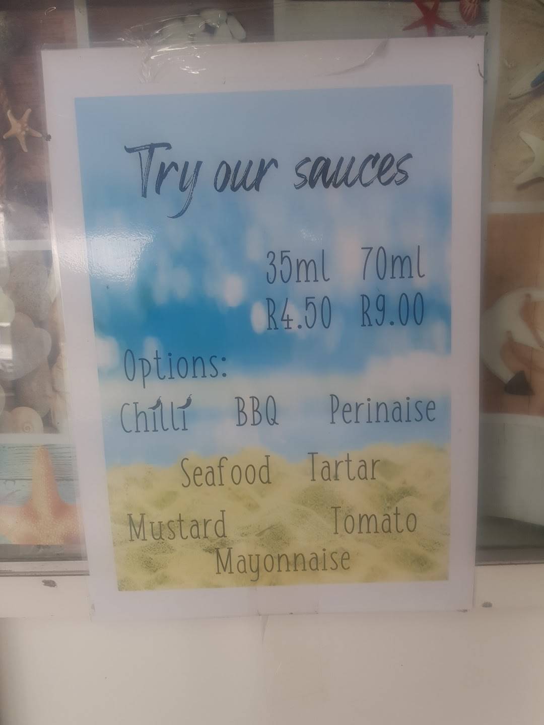 Menu at Protea Fisheries Stellenberg restaurant, Cape Town