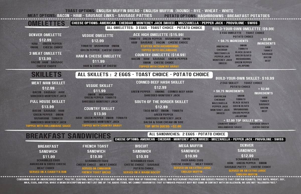 Menu at Aces On 29th pub & bar, Superior
