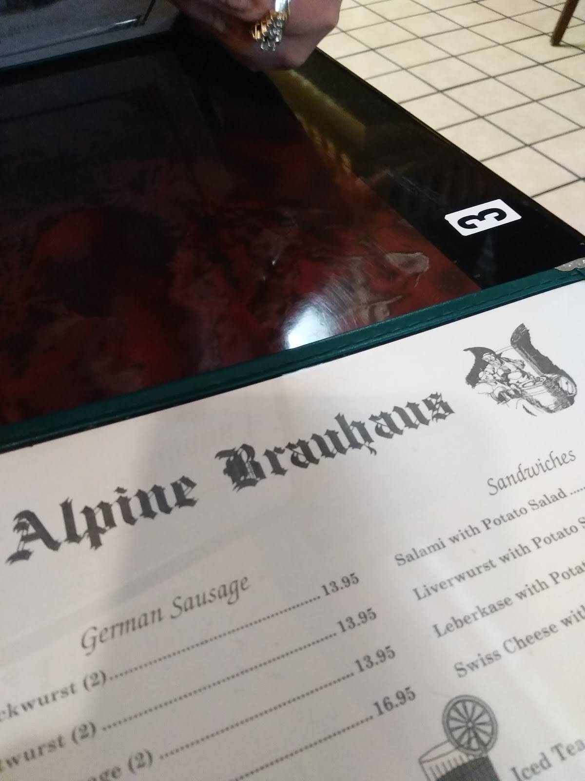 Menu at Alpine Brauhaus pub & bar, Webster, W NASA Pkwy