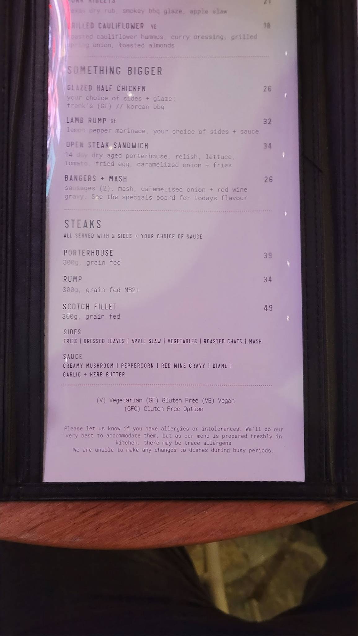 Menu at Astor Hotel Albury pub & bar, Albury
