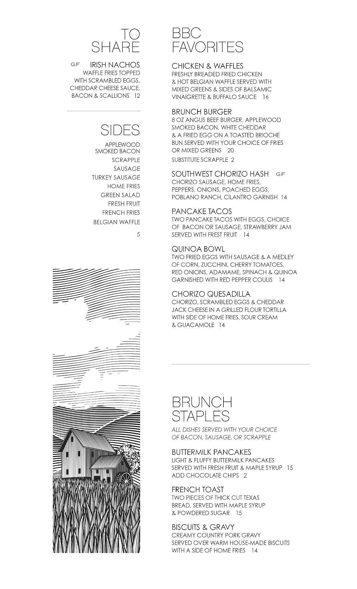 Menu at BBC Tavern and Grill pub & bar, Greenville