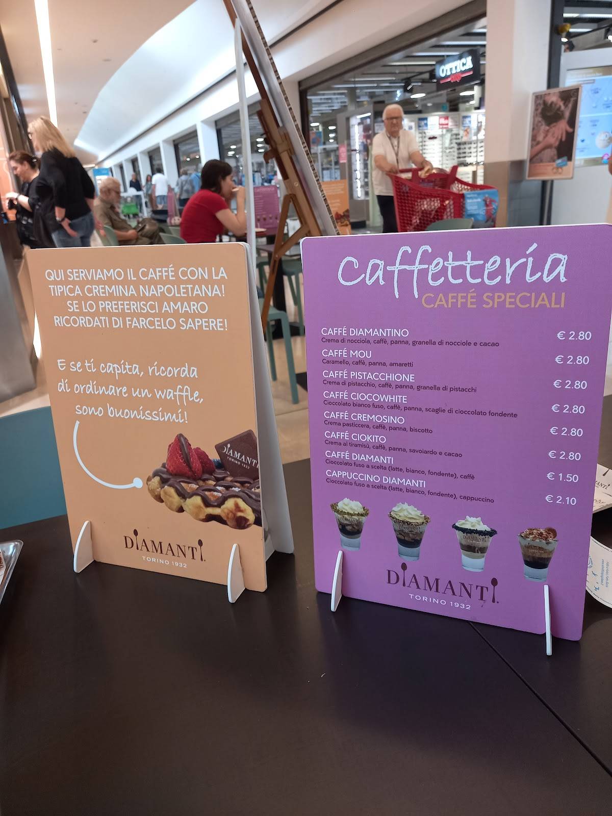 Menu da Bar caffetteria Diamanti, Modena