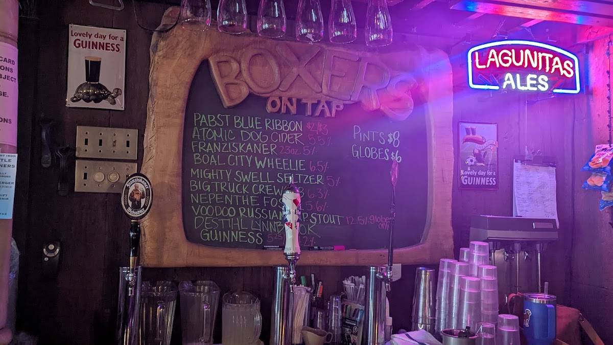 Menu at Boxer's Cafe, Huntingdon
