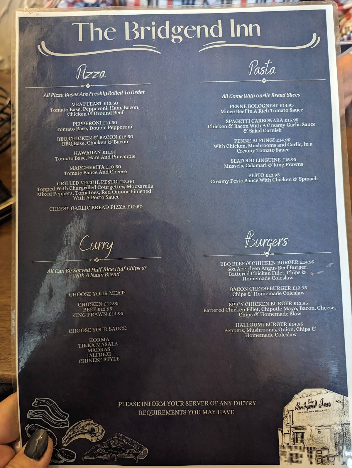 Menu at Bridgend Inn pub & bar, Ebbw Vale