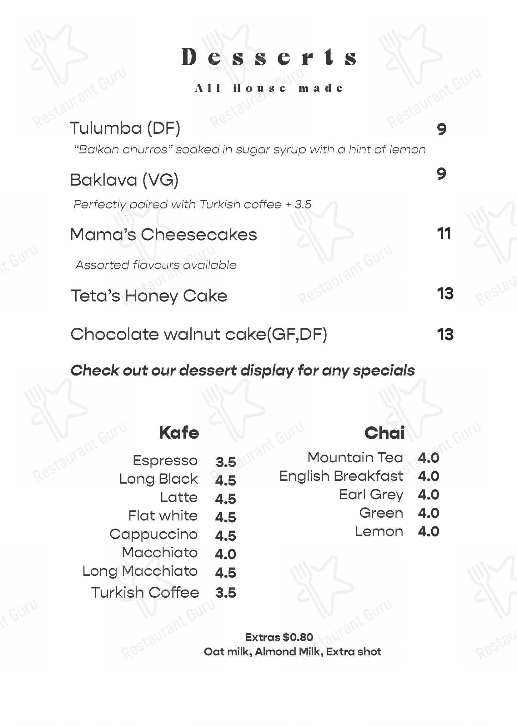 Menu at CHICH Small Bar, Tuart Hill