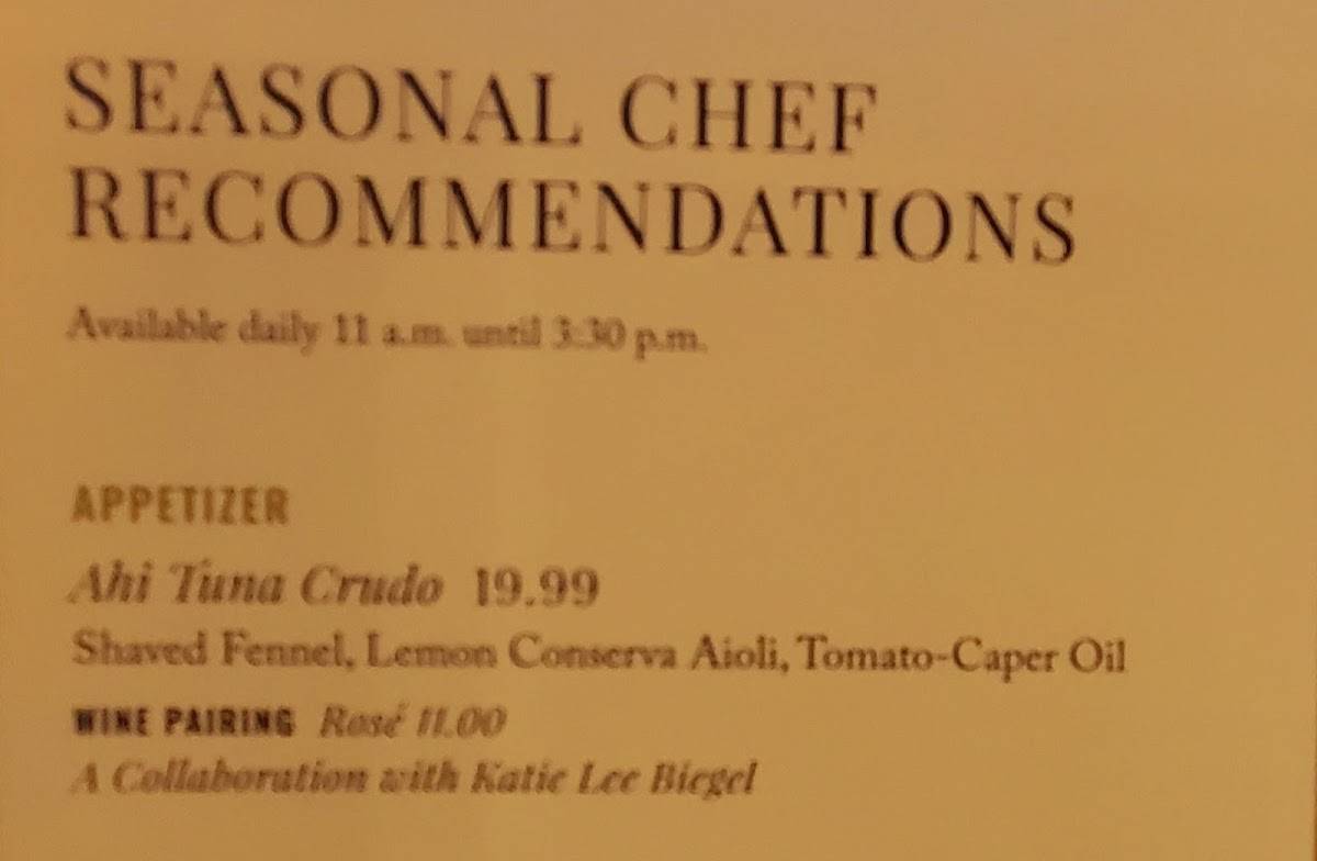 Menu at Cooper's Hawk Winery & Restaurant- St. Peters, St. Peters