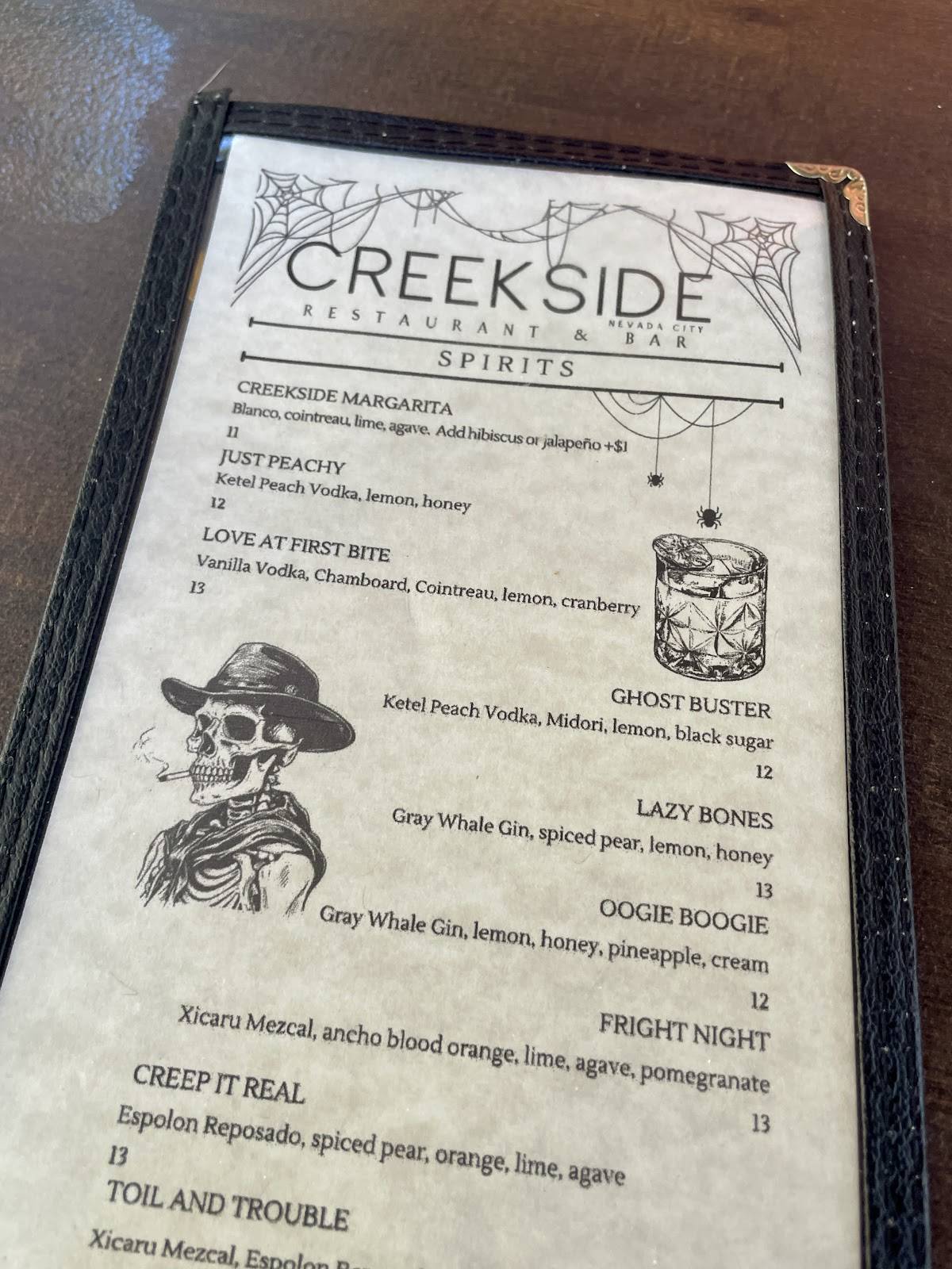 Menu at Creekside Restaurant & Bar, Nevada City