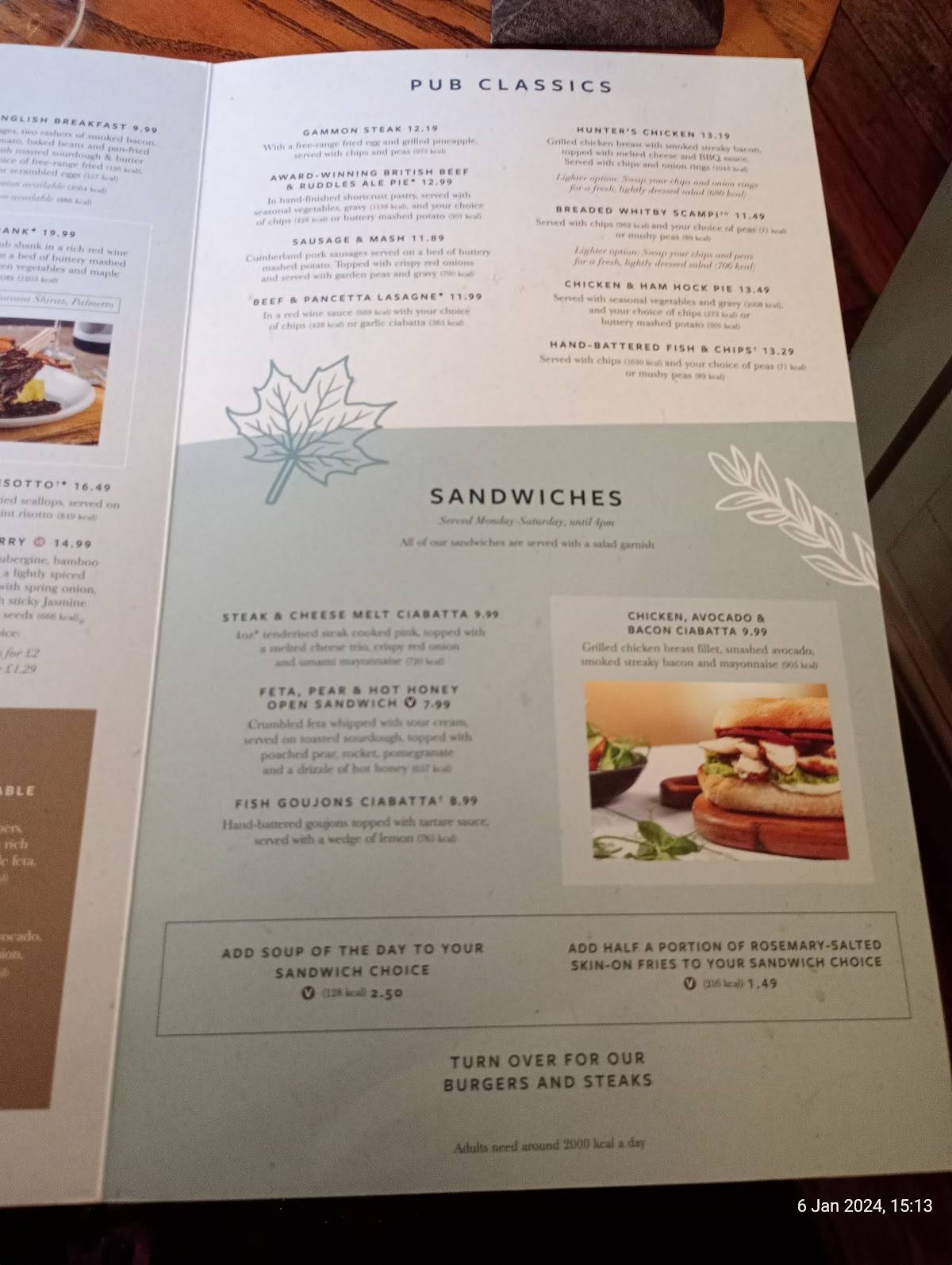 Menu at Dartbridge Inn Buckfastleigh pub & bar, Buckfastleigh