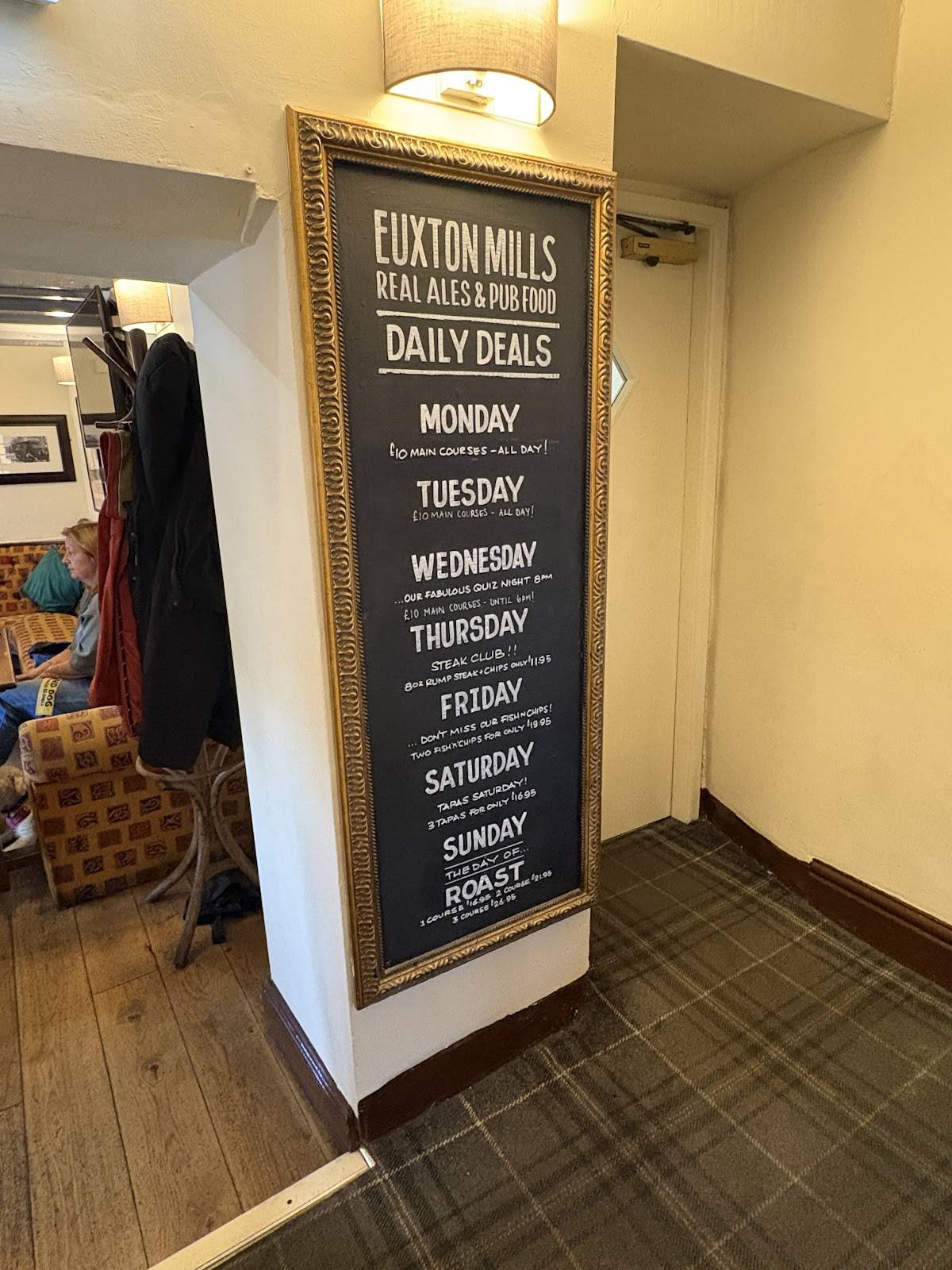 Menu at Euxton Mills pub & bar, Chorley, Wigan Rd