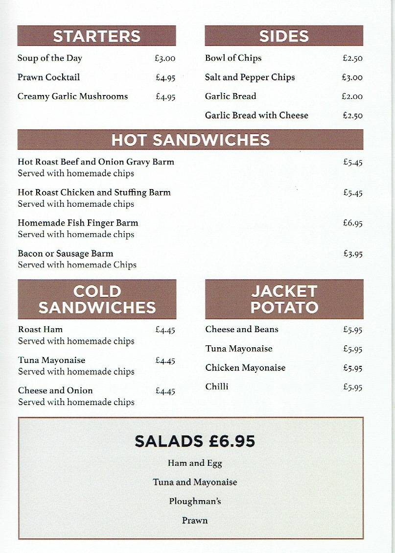 Menu at Finger Post Hotel pub & bar, Stockport