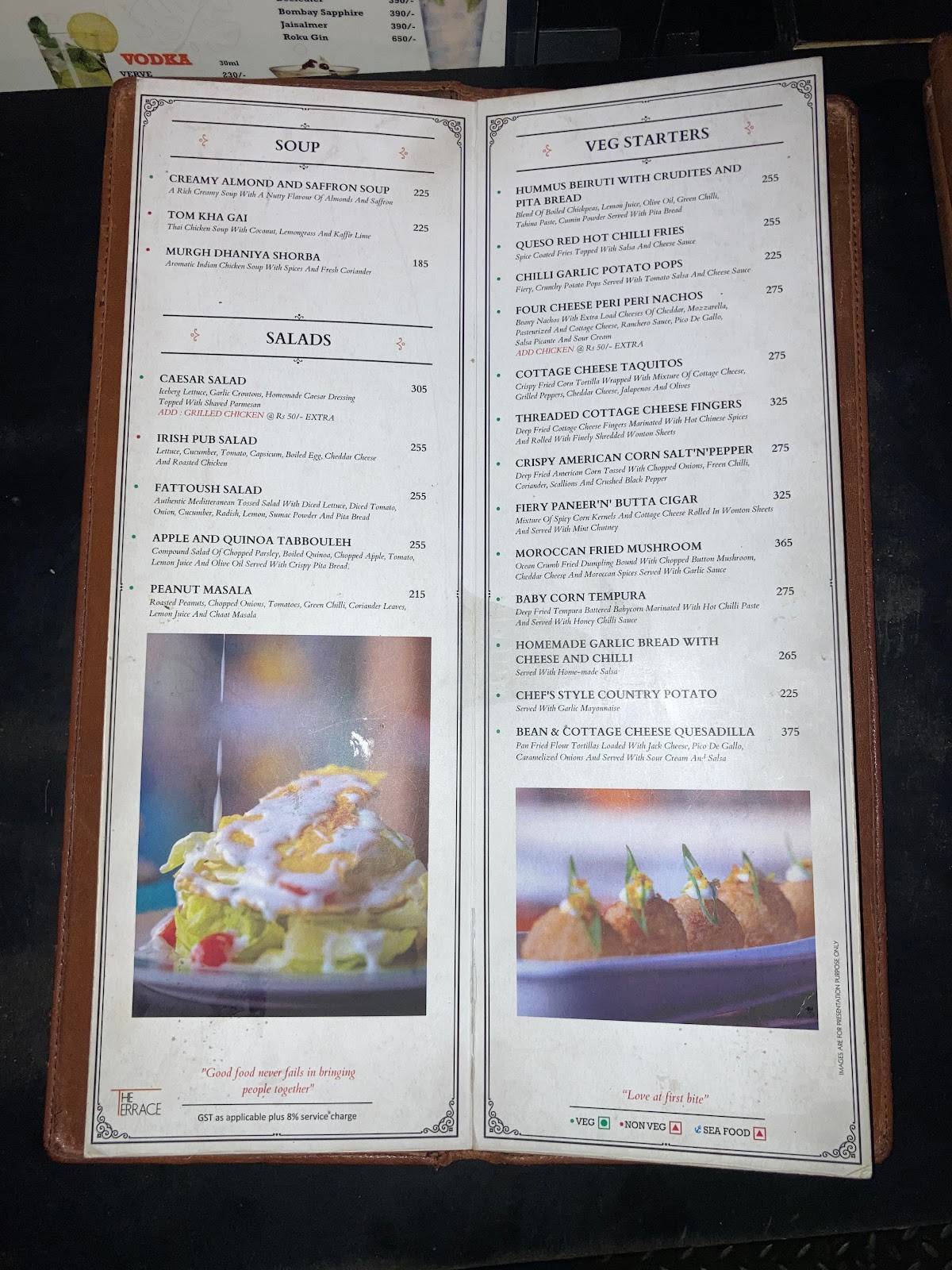 Menu at The Terrace at Gilly's Redefined, Bengaluru